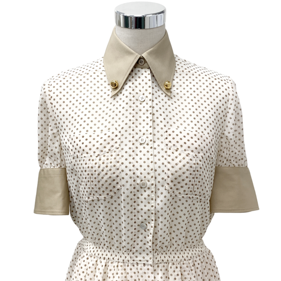 H248-5 極美品 PRADA プラダ プリント入り ジョーゼット ドレス H248-5 極美品 PRADA プラダ プリント入り ジョーゼット ドレス
