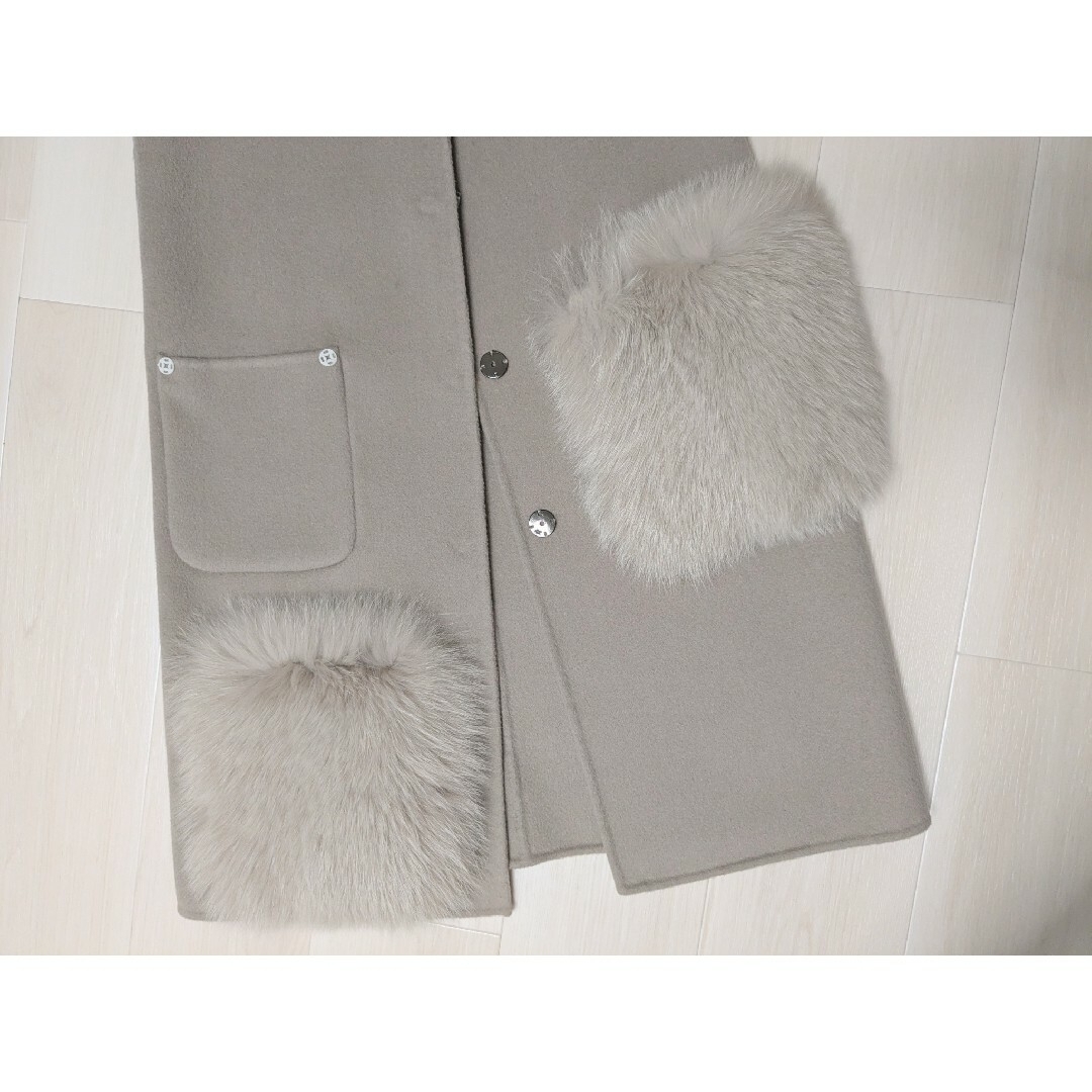 Drawer - フォックスファーポケット ウール ジレ U-Big 石井毛皮 Drawer - フォックスファーポケット ウール ジレ U-Big 石井毛皮