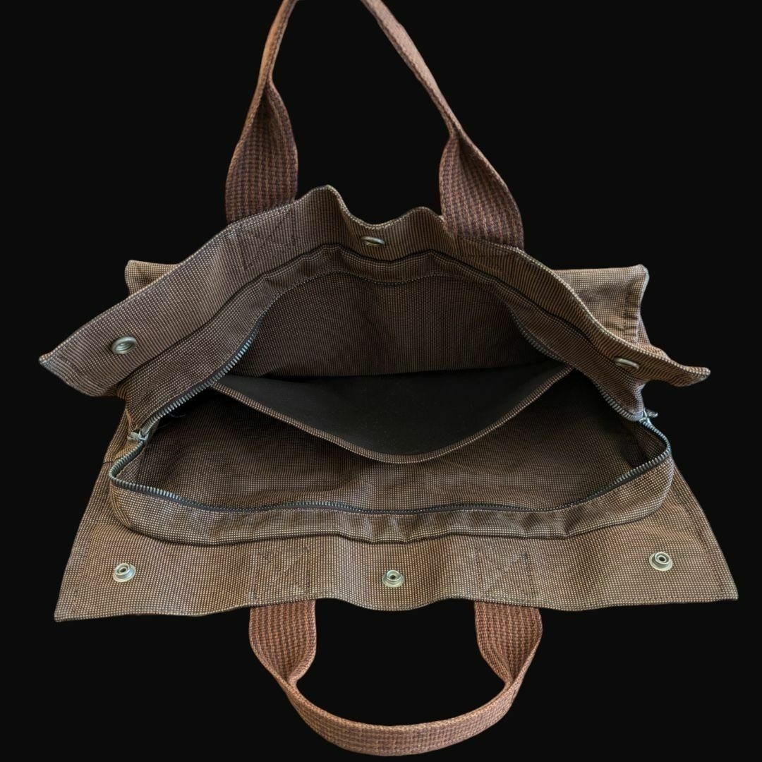 美品 HERMES エルメス エールライン トートバッグ MM ブラウン系 美品 HERMES エルメス エールライン トートバッグ MM ブラウン系