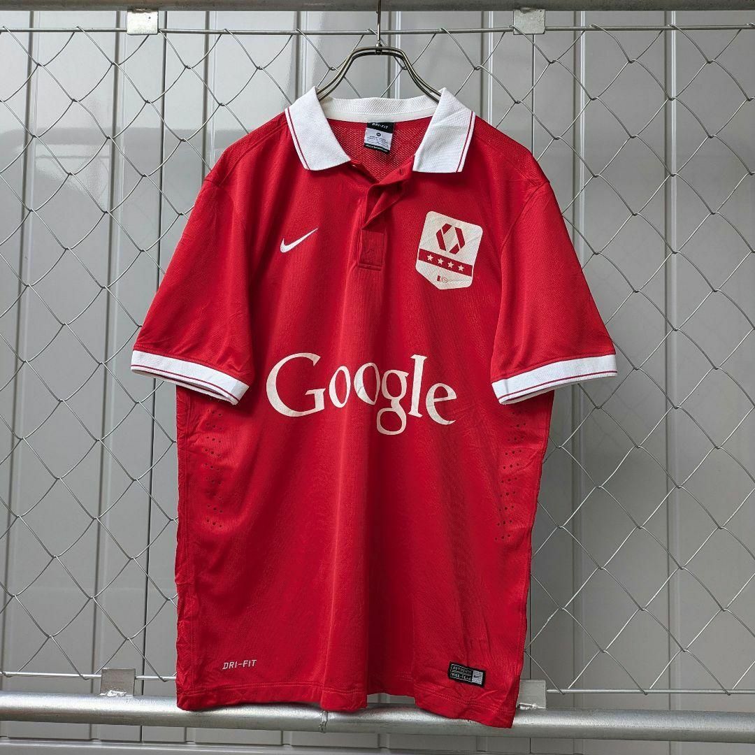 00s NIKE サッカーユニフォーム 刺繍 GOOGLE ゲームシャツ 赤 白 00s NIKE サッカーユニフォーム 刺繍 GOOGLE ゲームシャツ 赤 白