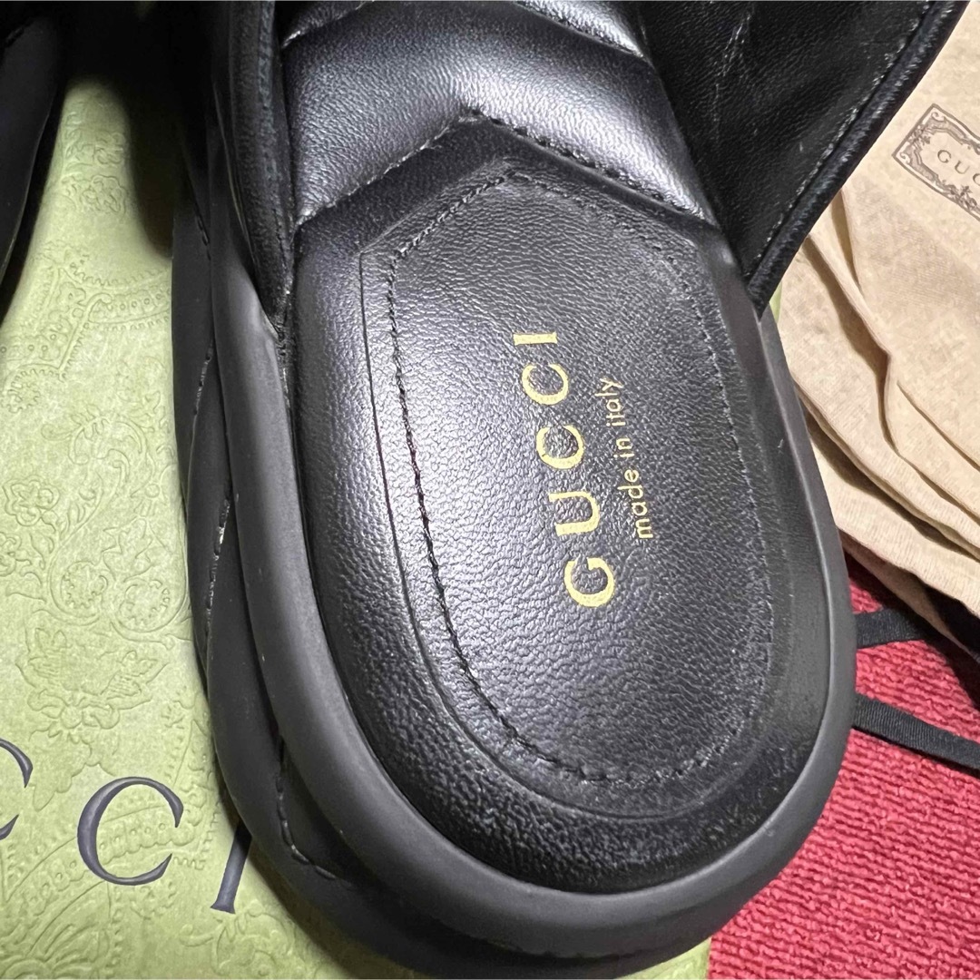 GUCCI - グッチ 美品 サンダル レザー ダブルg キルティングの GUCCI - グッチ 美品 サンダル レザー ダブルg キルティングの