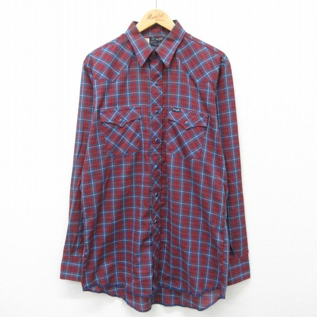 Wrangler - L☆古着 ラングラー Wrangler 長袖 ウエスタン Wrangler - L☆古着 ラングラー Wrangler 長袖 ウエスタン