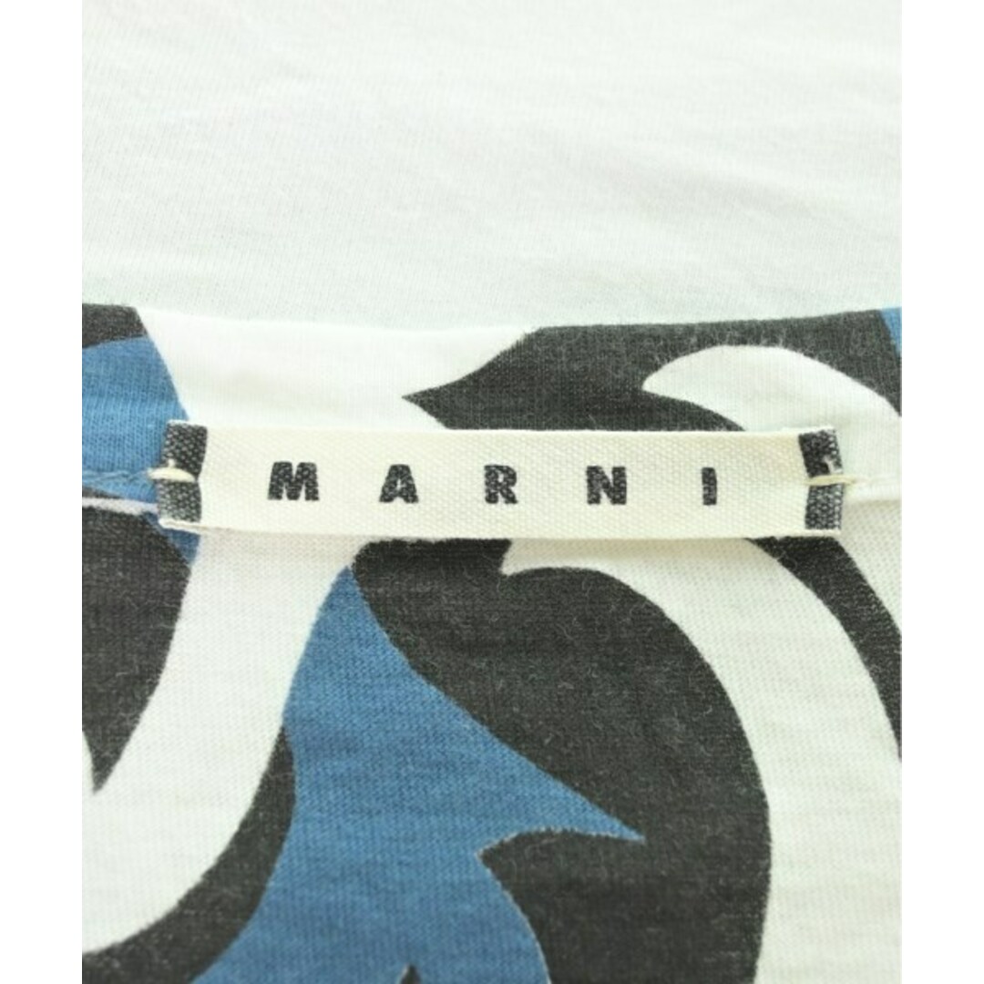 MARNI マルニ Tシャツ・カットソー 42(XS位) 白x紺(総柄) 【古着 MARNI マルニ Tシャツ・カットソー 42(XS位) 白x紺(総柄) 【古着