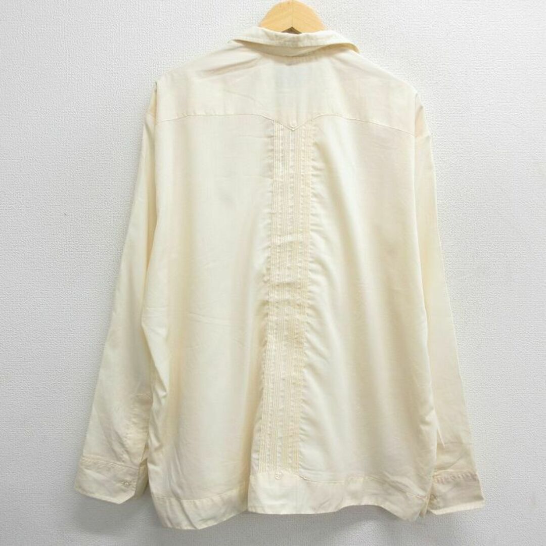XL☆古着 長袖 キューバ シャツ メンズ 90年代 90s 刺繍 大きい XL☆古着 長袖 キューバ シャツ メンズ 90年代 90s 刺繍 大きい
