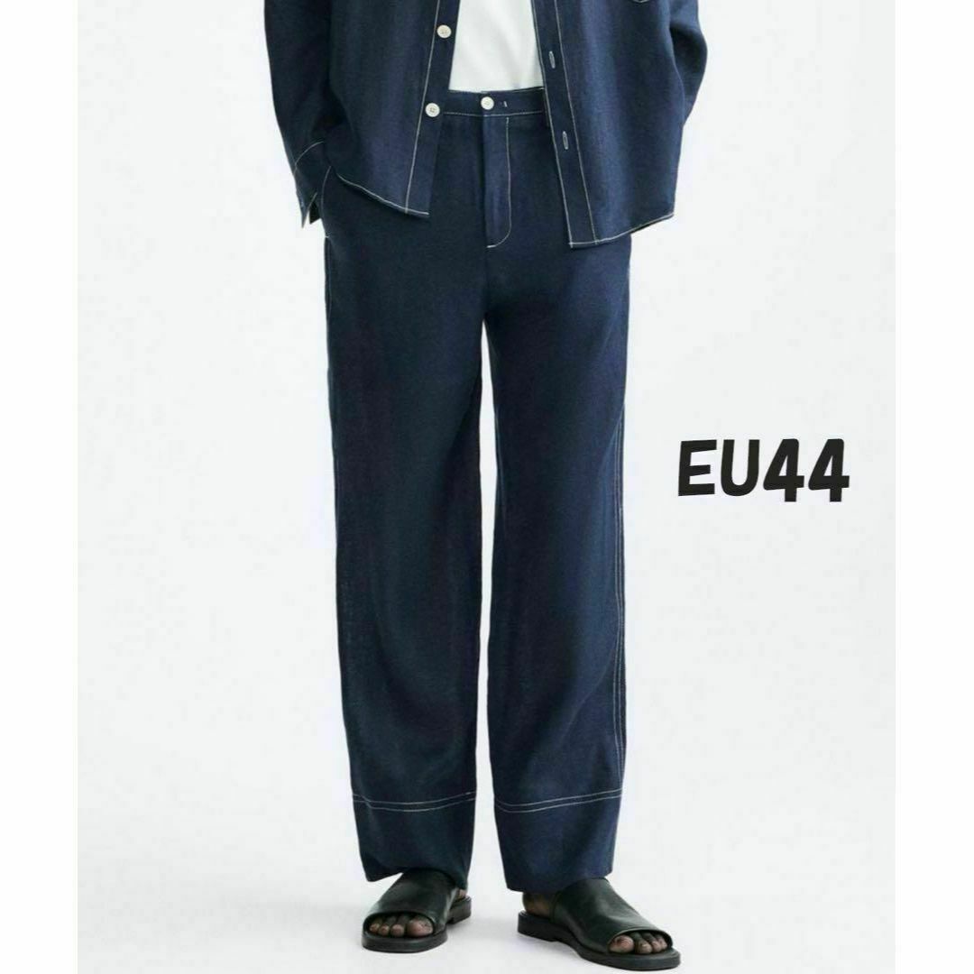 ZARA - ZARA トップステッチリネンパンツ JP34の通販 by ZARA - ZARA トップステッチリネンパンツ JP34の通販 by