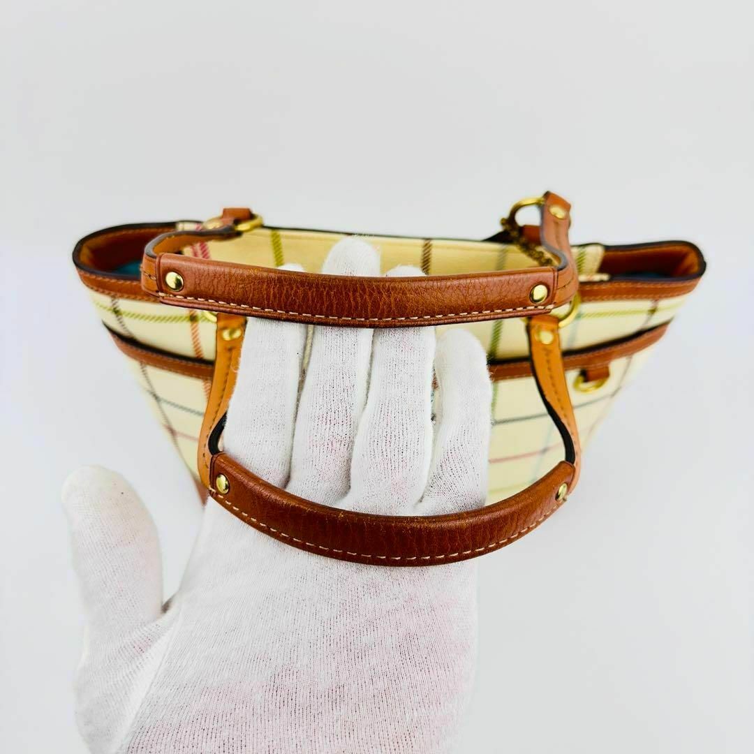 COACH - 良品 Coach チェック柄 レザー ハンドバッグ トート COACH - 良品 Coach チェック柄 レザー ハンドバッグ トート
