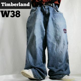 Timberland - 希少 00sティンバーランド 刺繍ロゴ デニム極太 Timberland - 希少 00sティンバーランド 刺繍ロゴ デニム極太