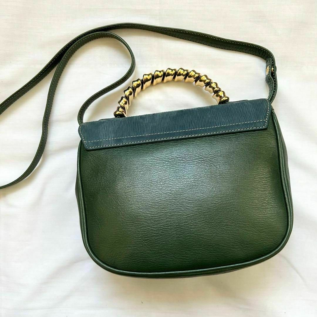 □2way□LOEWE ショルダーバッグ 緑 青 レザー ベラスケス □2way□LOEWE ショルダーバッグ 緑 青 レザー ベラスケス