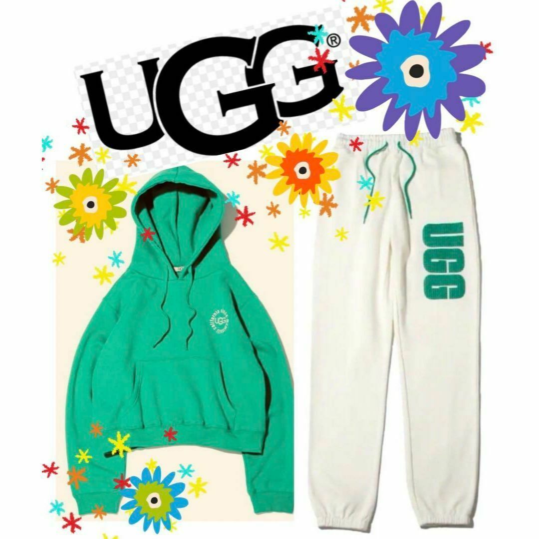 ②激レア✨上L下Mセット✨UGG✨刺繍ロゴ✨丈短パーカー&発泡 ②激レア✨上L下Mセット✨UGG✨刺繍ロゴ✨丈短パーカー&発泡