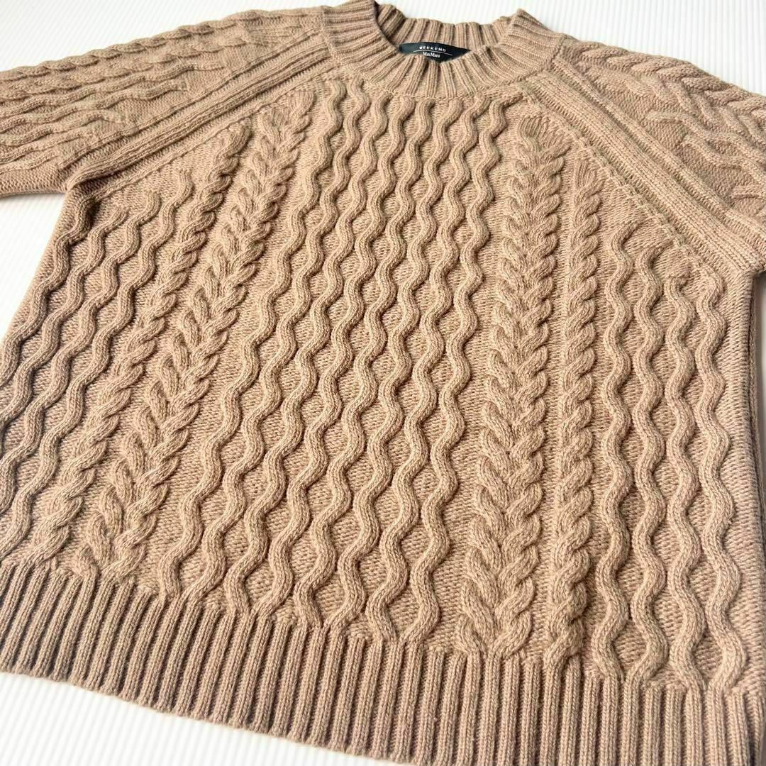 美品✨MAXMARA ピュアヴァージンウールニット ケーブル キャメル 美品✨MAXMARA ピュアヴァージンウールニット ケーブル キャメル