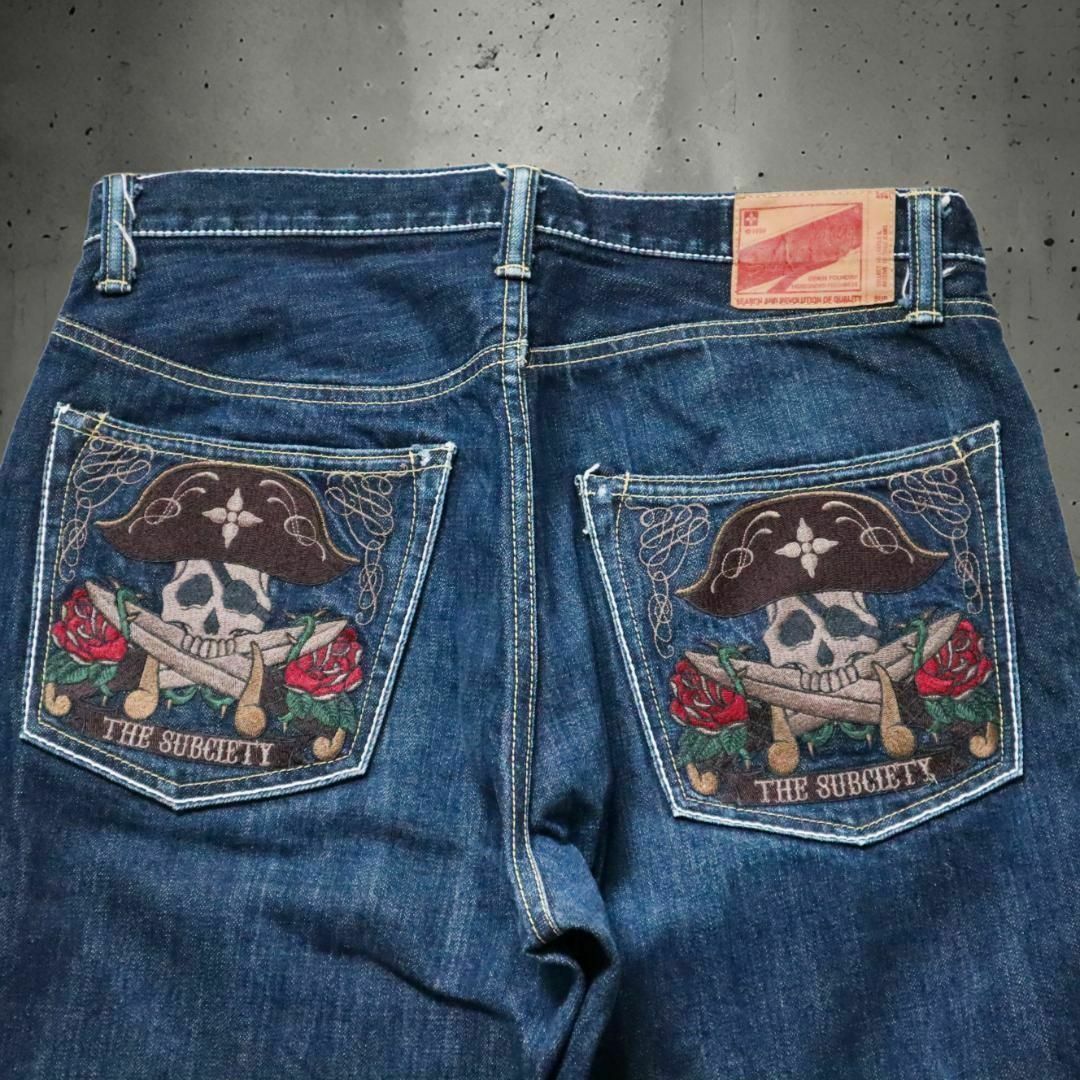 Subciety - Subciety/サブサエティー デニムパンツ スカル刺繍 Subciety - Subciety/サブサエティー デニムパンツ スカル刺繍