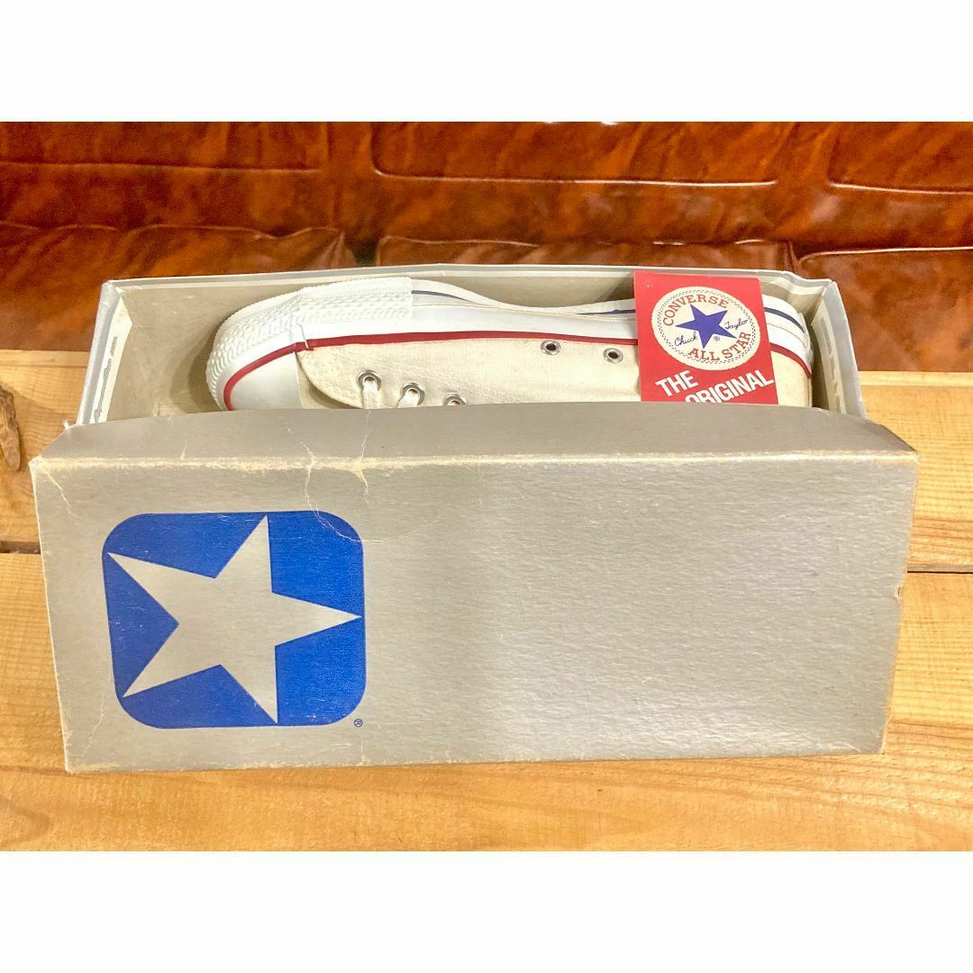 CONVERSE - ☆80s!USA!コンバース オールスター 生成り 銀箱 CONVERSE - ☆80s!USA!コンバース オールスター 生成り 銀箱