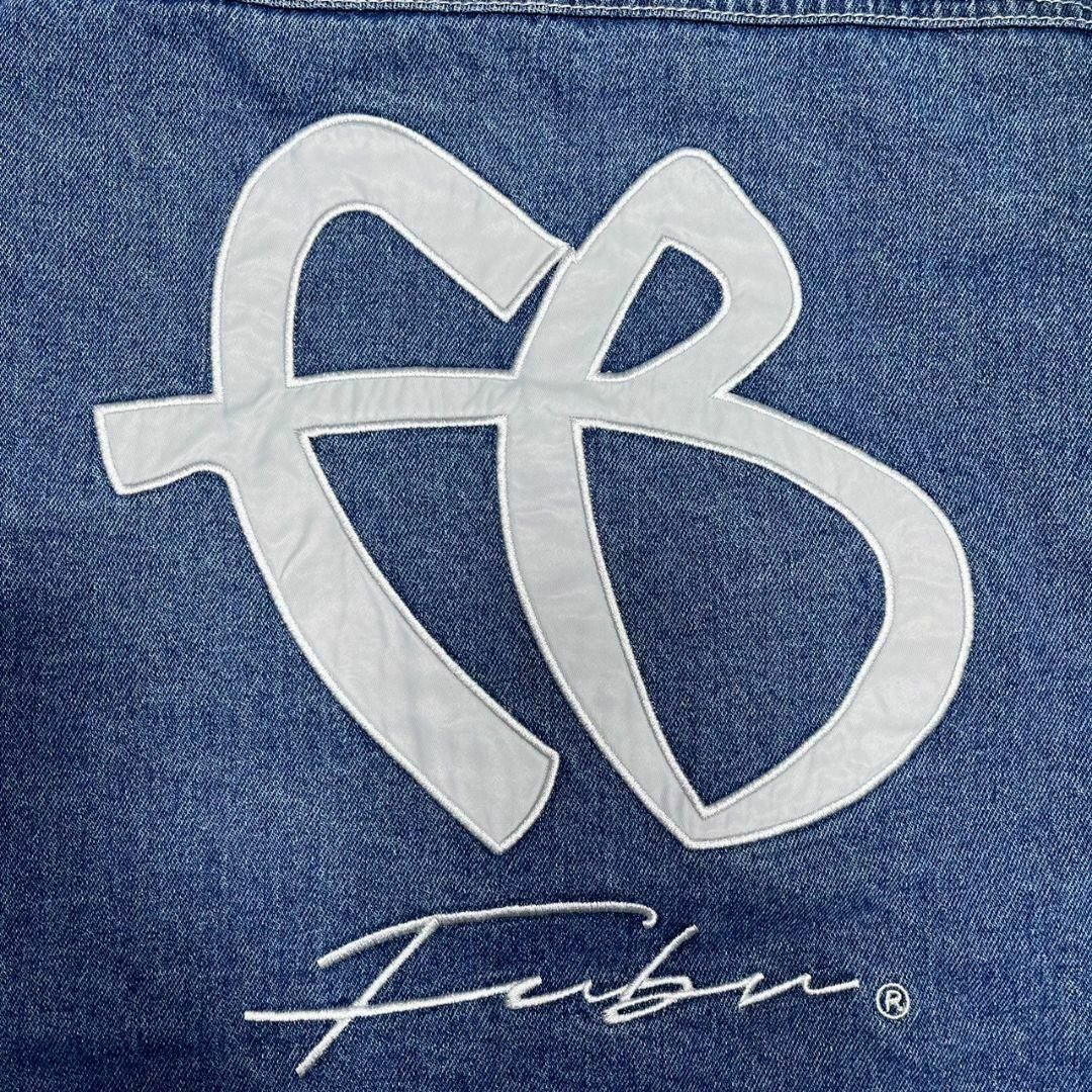 FUBU ビッグロゴ刺繍 デニムジャケット Gジャン フブ FUBU ビッグロゴ刺繍 デニムジャケット Gジャン フブ