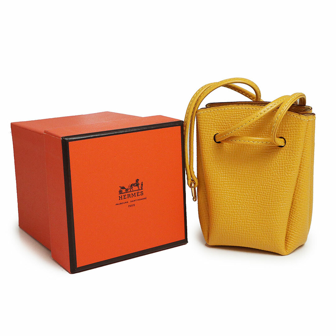 HERMES - エルメス ヴェスパ ポーチ クシュベル レザー ジョーヌ HERMES - エルメス ヴェスパ ポーチ クシュベル レザー ジョーヌ