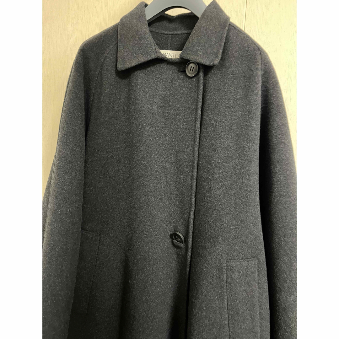 IENA MANTECO PURE ダブルフェイスステンカラーコートダークグレー IENA MANTECO PURE ダブルフェイスステンカラーコートダークグレー