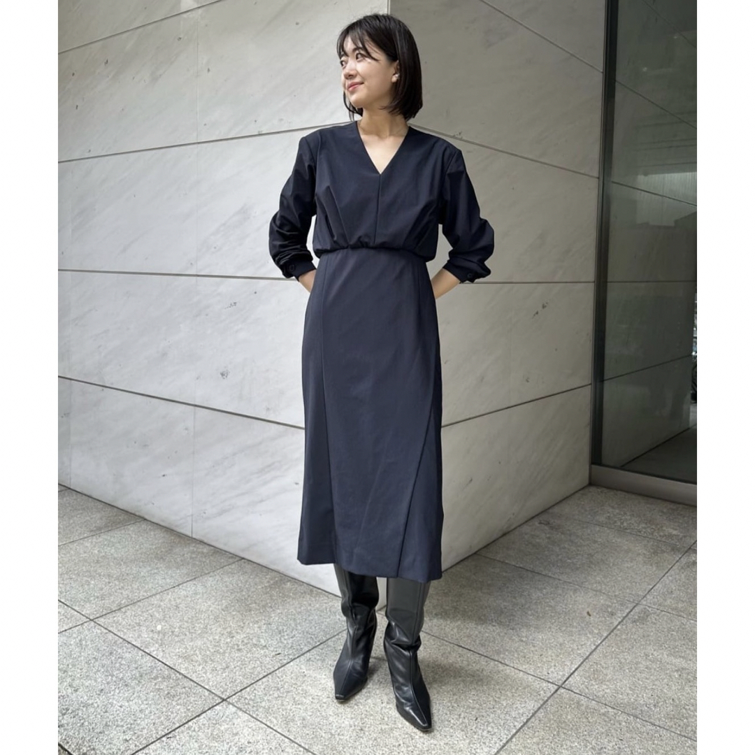 ESTNATION - ESTNATION COLUMN VネックIラインワンピース 結婚式 ESTNATION - ESTNATION COLUMN VネックIラインワンピース 結婚式