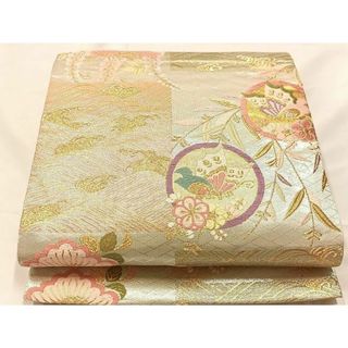 平和屋着物◎六通柄袋帯 唐織 花蝶丸文 金銀糸 正絹 逸品 平和屋着物◎六通柄袋帯 唐織 花蝶丸文 金銀糸 正絹 逸品