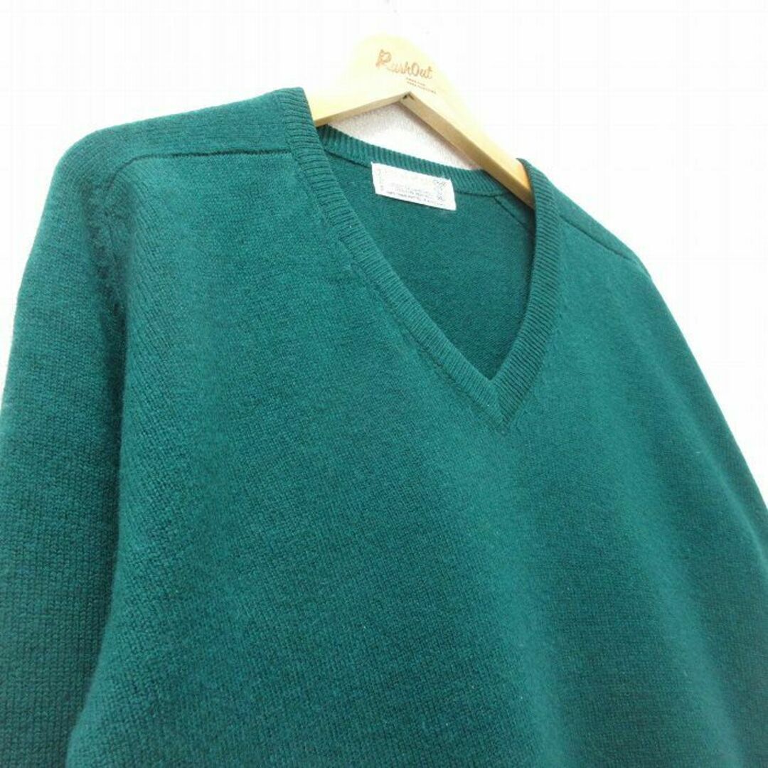 XL☆古着 長袖 セーター メンズ 80年代 80s 無地 ラムウール V XL☆古着 長袖 セーター メンズ 80年代 80s 無地 ラムウール V