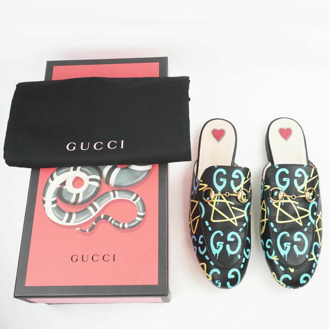 希少 EU37 GUCCI グッチ フラットミュール Horsebit 185A 希少 EU37 GUCCI グッチ フラットミュール Horsebit 185A