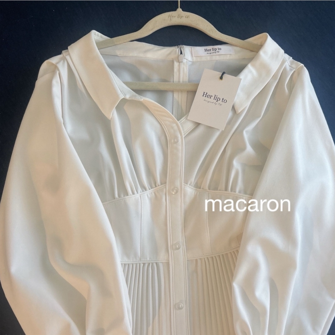 Her lip to - herlipto Pleated Open Shirt Dress 新品未使用の Her lip to - herlipto Pleated Open Shirt Dress 新品未使用の