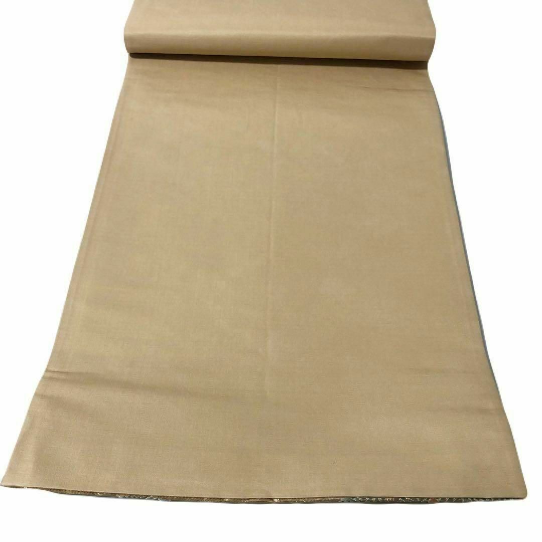 MO-3095 袋帯 羽ばたく鶴の群れ 松林 金銀糸 白茶色 - 着物 MO-3095 袋帯 羽ばたく鶴の群れ 松林 金銀糸 白茶色 - 着物