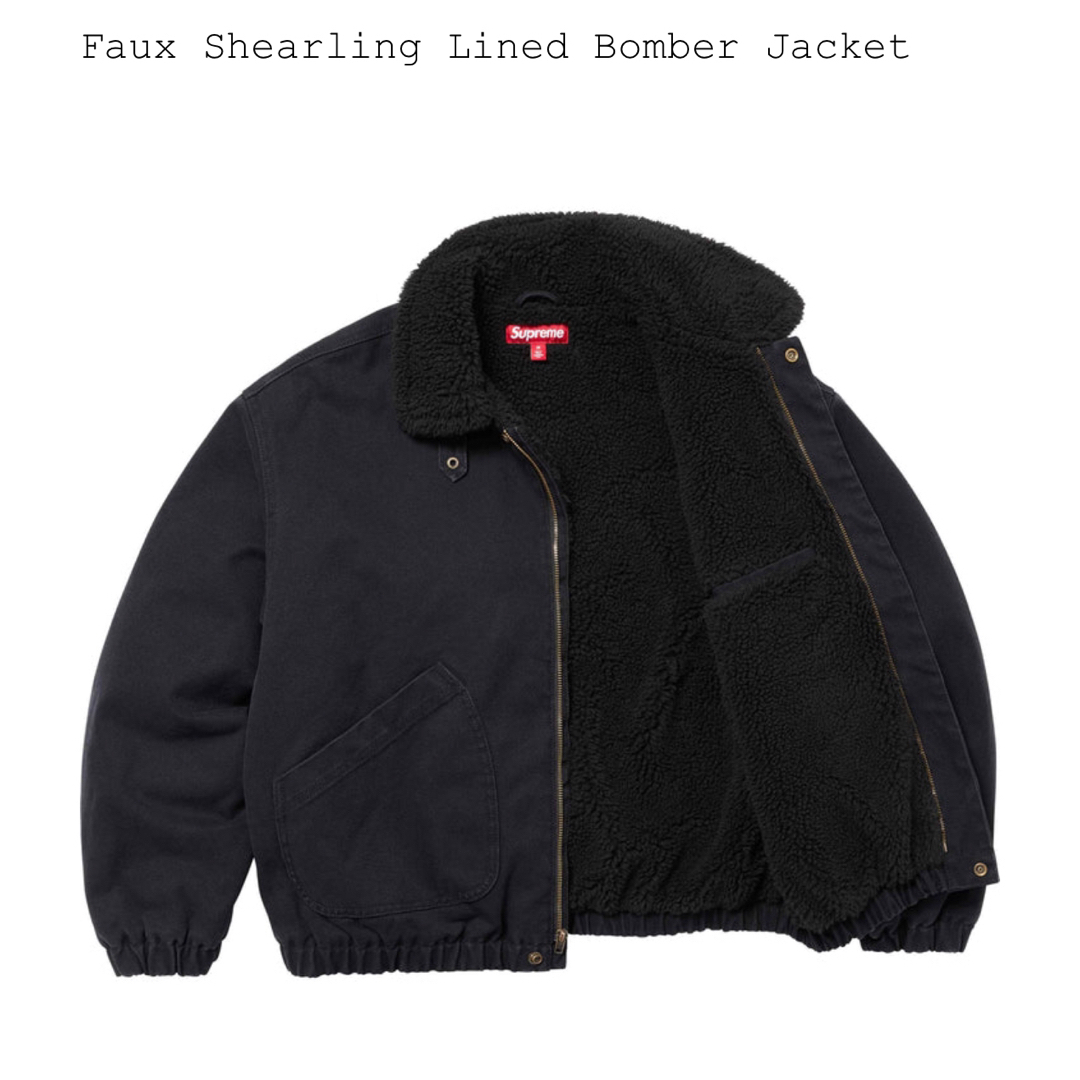 Supreme - Faux Shearling Lined Bomber Jacket Blackの通販 by Supreme - Faux Shearling Lined Bomber Jacket Blackの通販 by