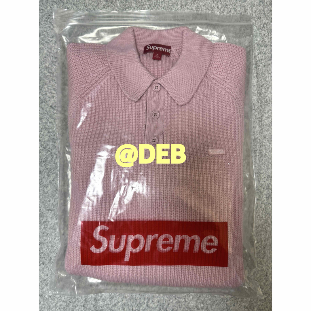 Supreme Small Box Polo Sweater Pink Mサイズ Supreme Small Box Polo Sweater Pink Mサイズ