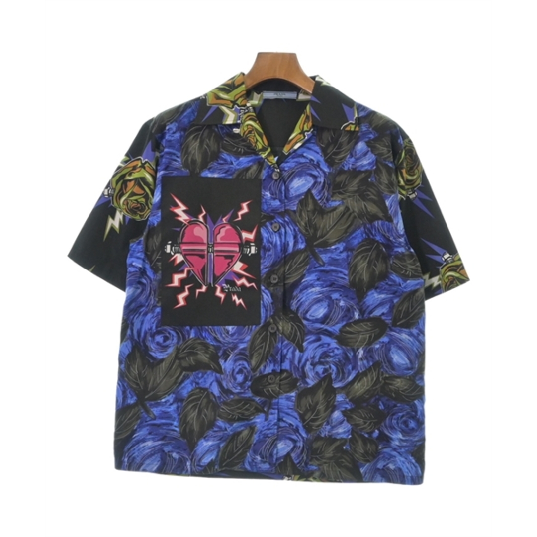 PRADA - PRADA プラダ カジュアルシャツ 38(S位) 青x黒xピンク等 PRADA - PRADA プラダ カジュアルシャツ 38(S位) 青x黒xピンク等
