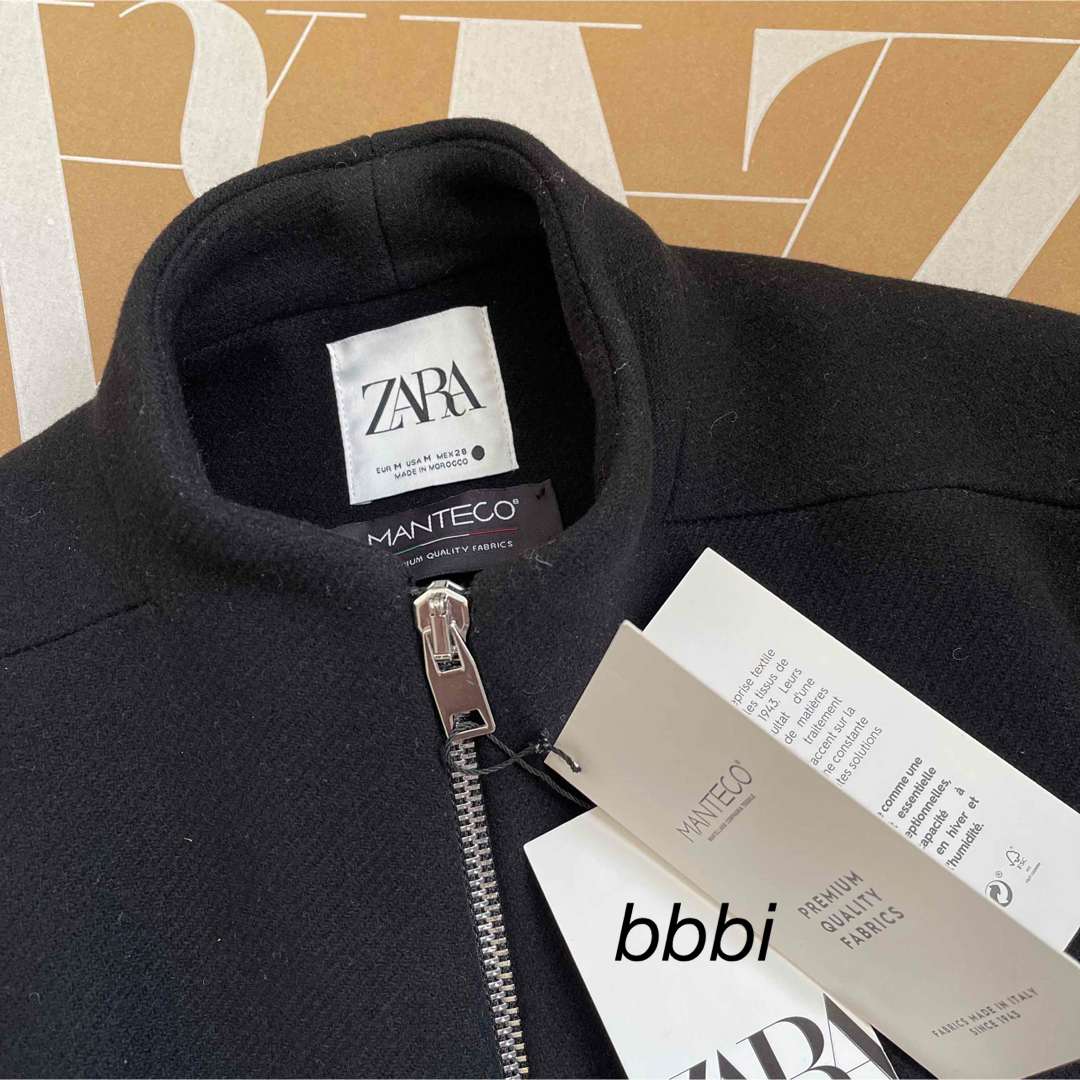 ZARA - ZARA MANTECOウール ボンバーコート M 新品タグ付きの ZARA - ZARA MANTECOウール ボンバーコート M 新品タグ付きの