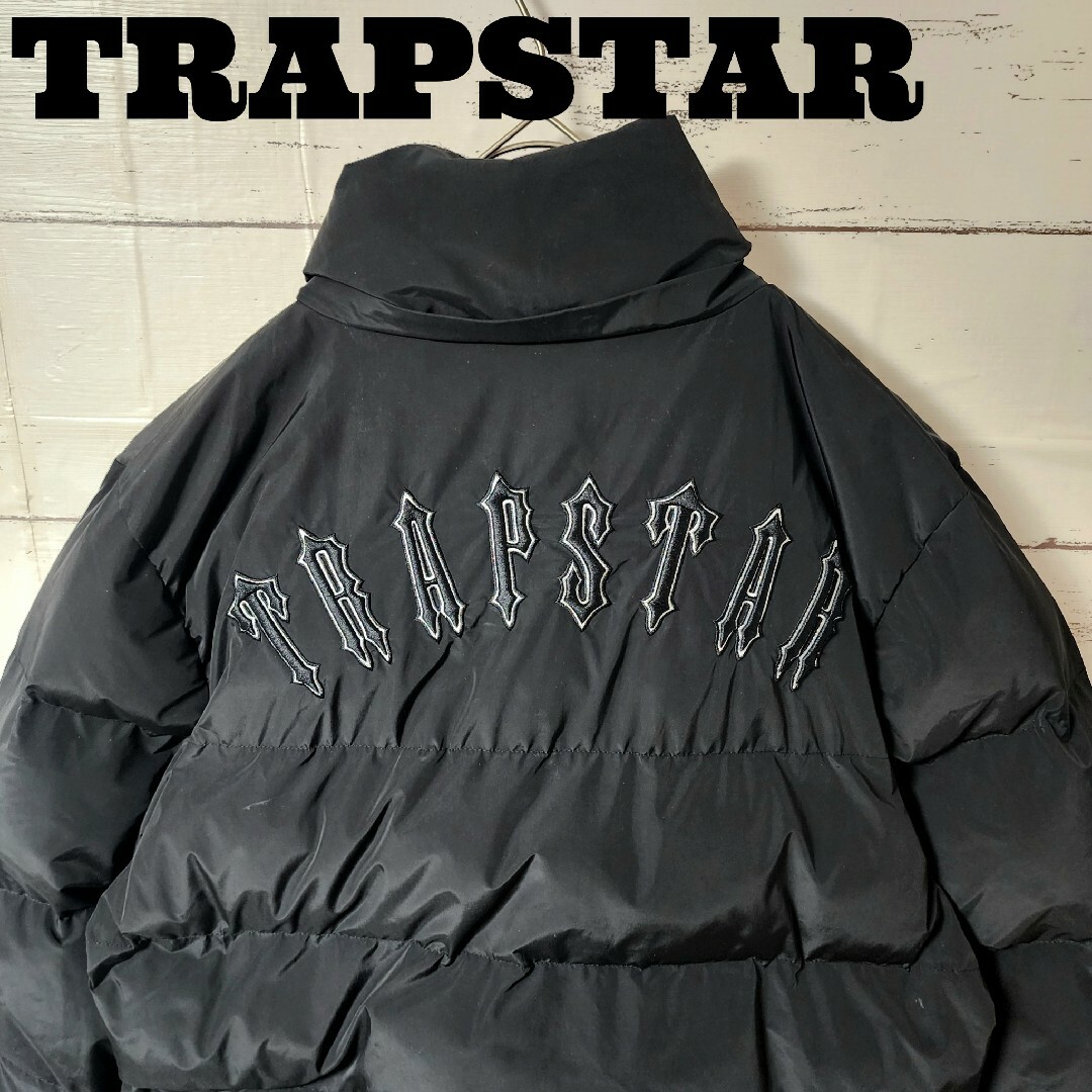 TRAPSTAR トラップスター ダウン ジャケット ブラック バックロゴ L TRAPSTAR トラップスター ダウン ジャケット ブラック バックロゴ L