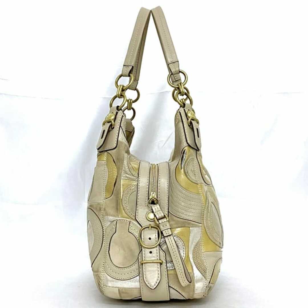 COACH - コーチ トートバッグ ベージュ グレー オプアート 15771 COACH - コーチ トートバッグ ベージュ グレー オプアート 15771