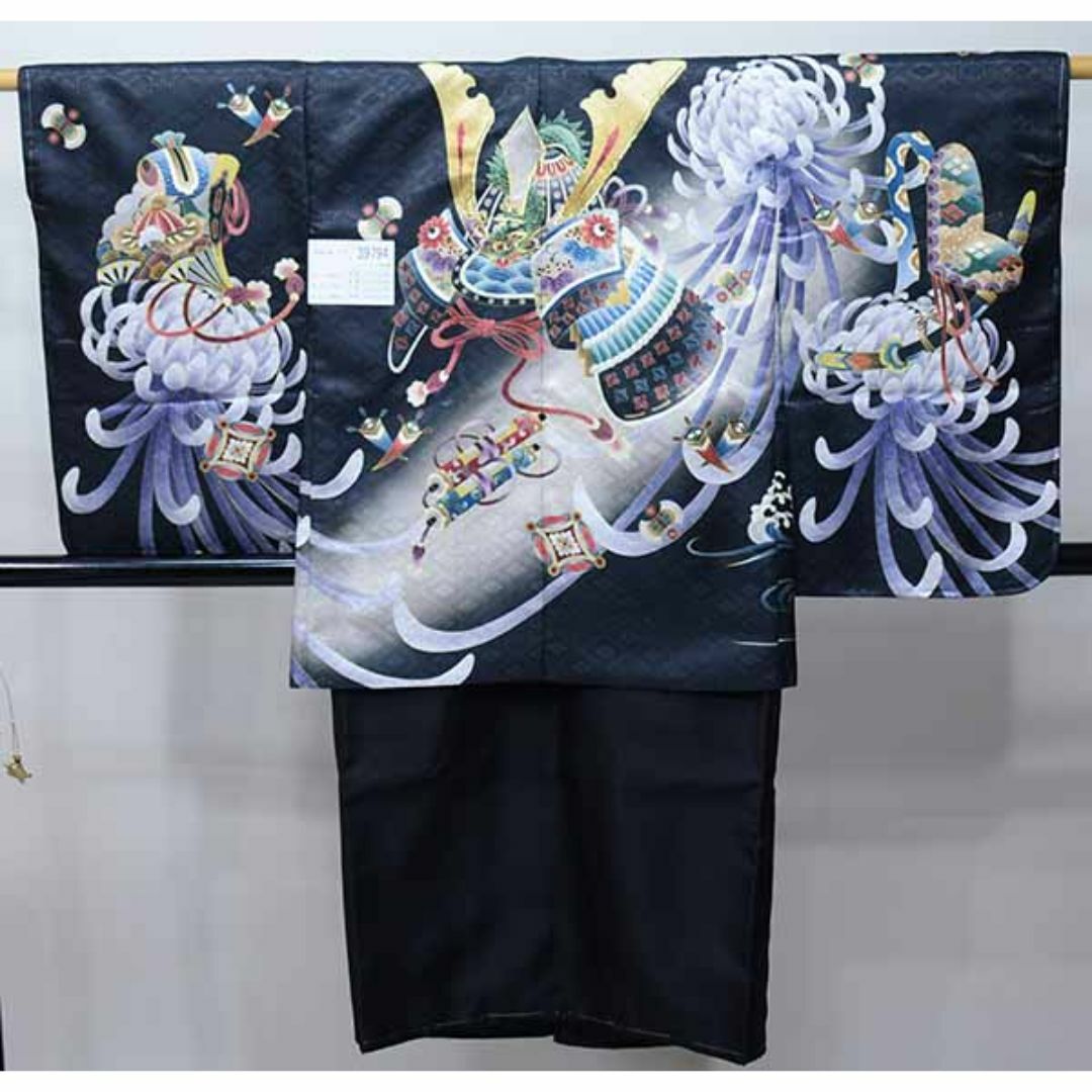 七五三 五歳 男児 済ませよ 羽織・着物・襦袢3点セット 金刺繍 七五三 五歳 男児 済ませよ 羽織・着物・襦袢3点セット 金刺繍