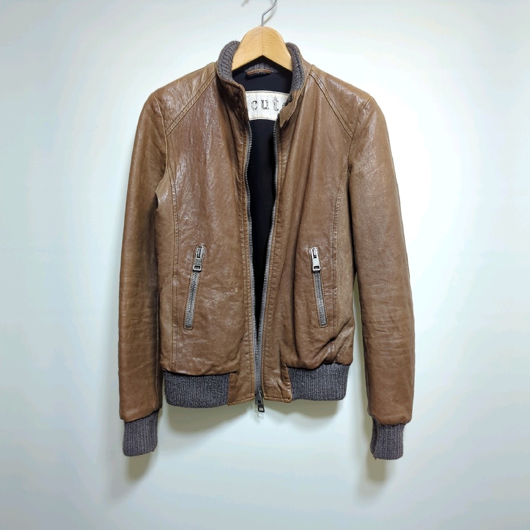 ☆イタリア製 DACUTE 羊革 レザー シングル ライダース ☆イタリア製 DACUTE 羊革 レザー シングル ライダース