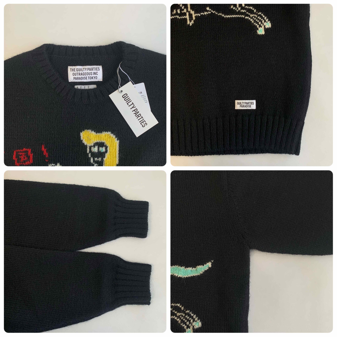 黒L【WACKOMARIA】INTARSIA SWEATER/新品タグ付/送料込 黒L【WACKOMARIA】INTARSIA SWEATER/新品タグ付/送料込