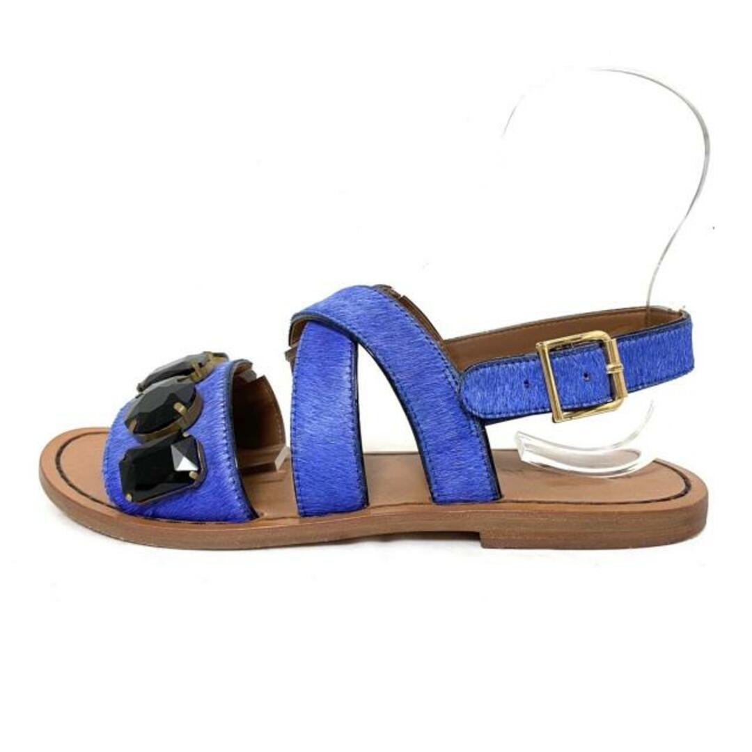 MARNI(マルニ) サンダル 36 1/2 レディース - ネイビー×ブラウン MARNI(マルニ) サンダル 36 1/2 レディース - ネイビー×ブラウン