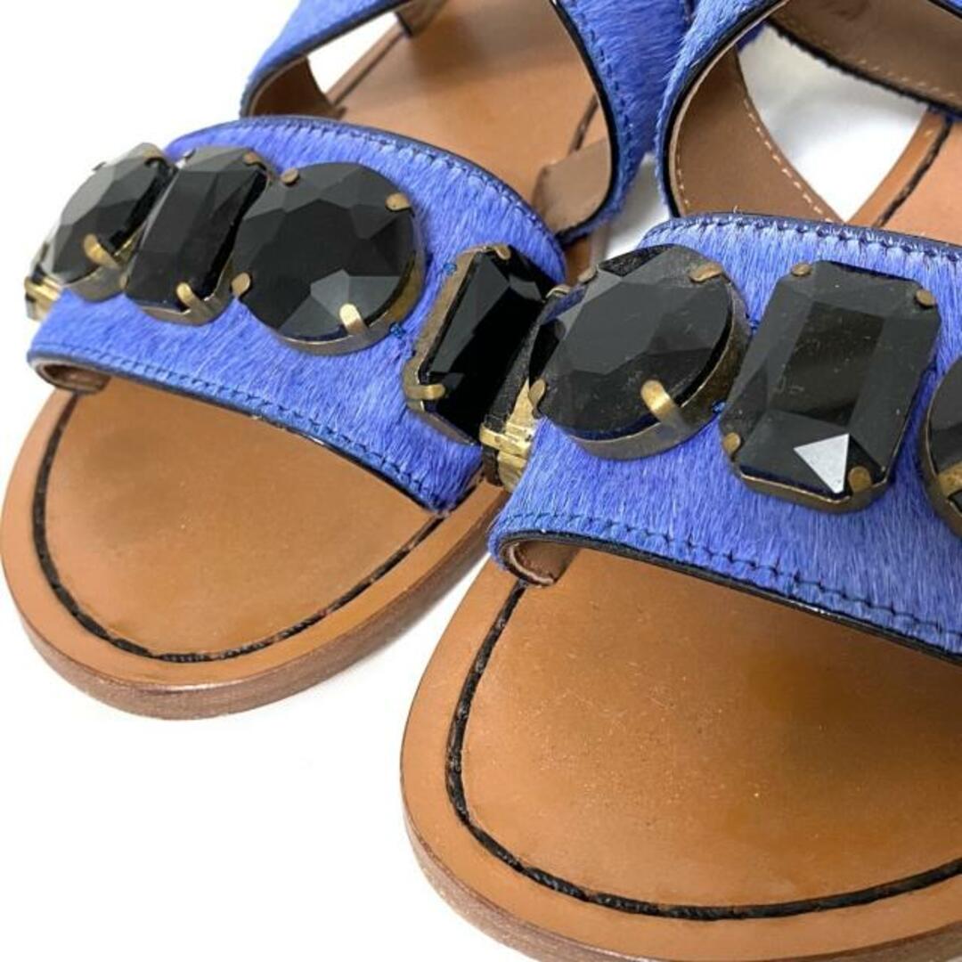 MARNI(マルニ) サンダル 36 1/2 レディース - ネイビー×ブラウン MARNI(マルニ) サンダル 36 1/2 レディース - ネイビー×ブラウン