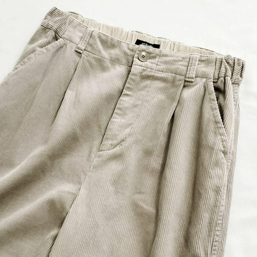 pas de calais パドカレ コーデュロイワイドパンツ グレージュ 36 pas de calais パドカレ コーデュロイワイドパンツ グレージュ 36
