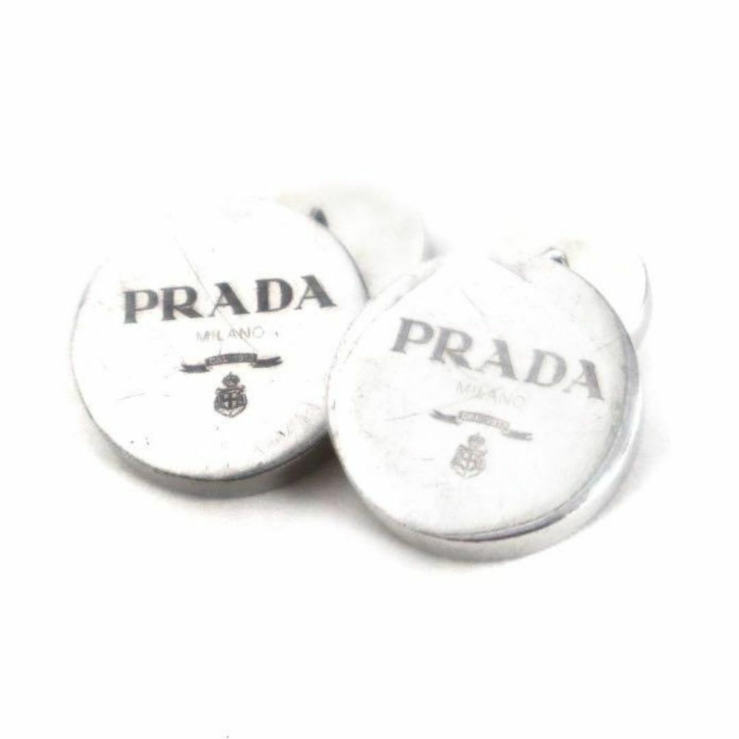 PRADA プラダ カフス サークル ラウンド シルバー ロゴ PRADA プラダ カフス サークル ラウンド シルバー ロゴ