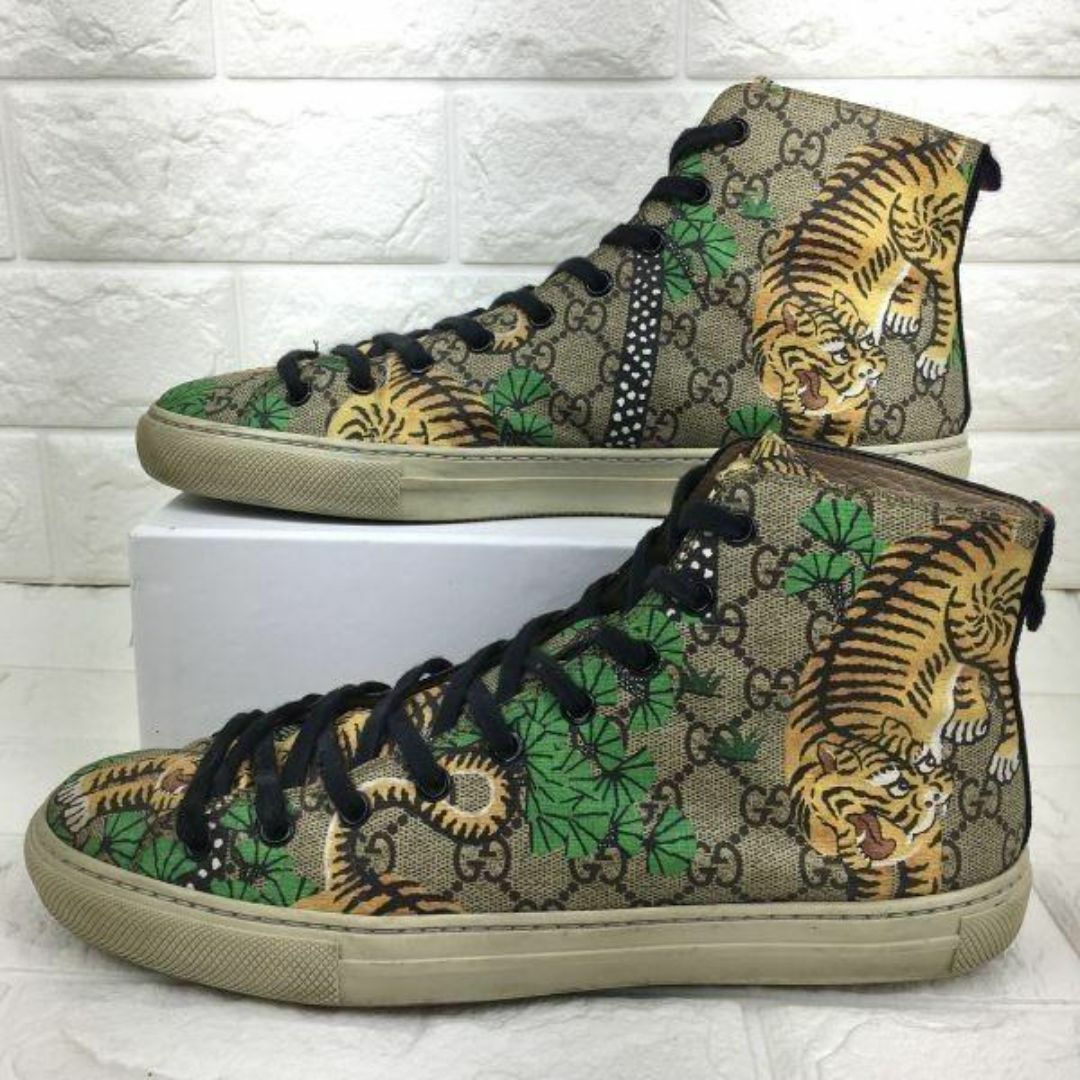 GUCCI - 総柄 イタリア製☆ グッチ ハイカット スニーカー GUCCI - 総柄 イタリア製☆ グッチ ハイカット スニーカー