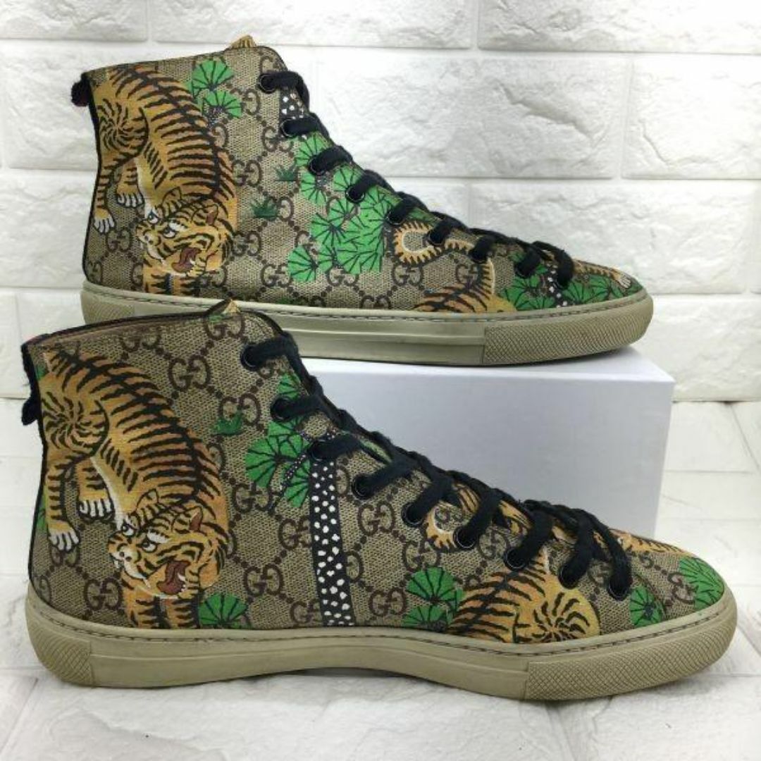 GUCCI - 総柄 イタリア製☆ グッチ ハイカット スニーカー GUCCI - 総柄 イタリア製☆ グッチ ハイカット スニーカー