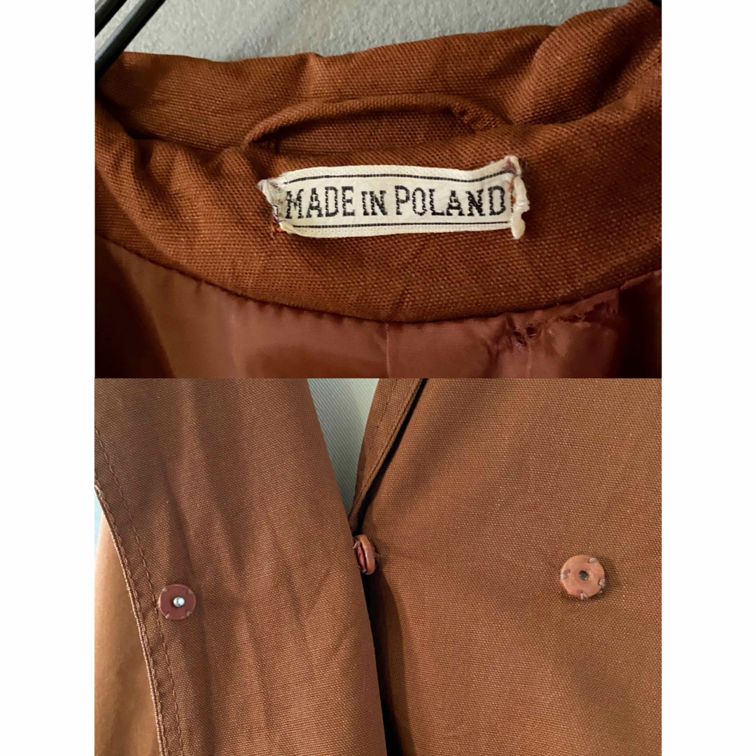 古着 ビンテージ 70s Polandトレンチ 茶系 ロング コート 希少 古着 ビンテージ 70s Polandトレンチ 茶系 ロング コート 希少