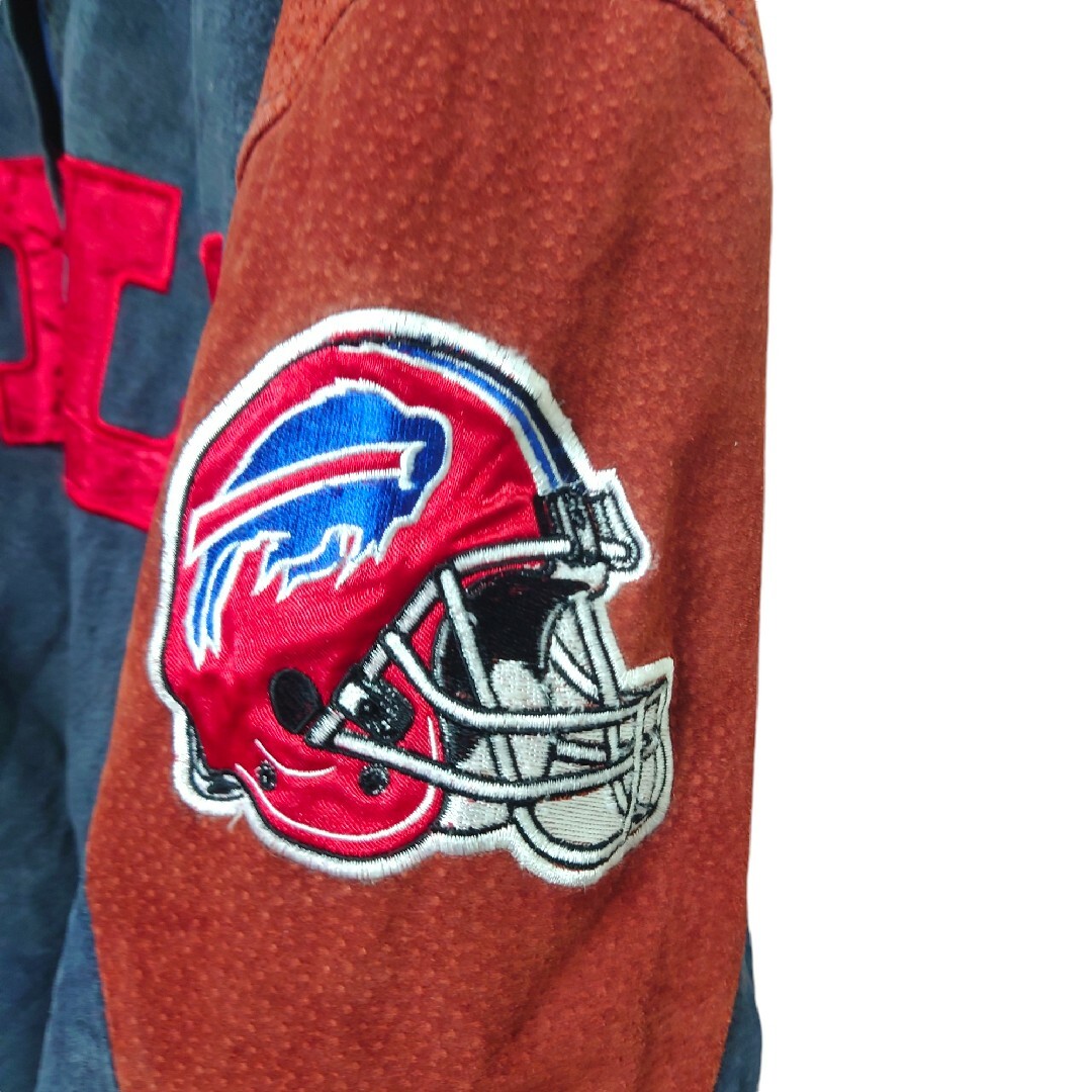 NFL】バッファロービルズ チームロゴ刺繍 レザージャケット A-2433 NFL】バッファロービルズ チームロゴ刺繍 レザージャケット A-2433
