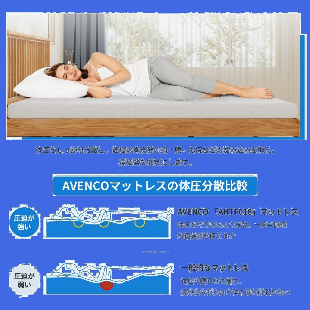 色:10cm_サイズ:ダブル(140cm)】Avenco マットレス 薄型 ダ 色:10cm_サイズ:ダブル(140cm)】Avenco マットレス 薄型 ダ