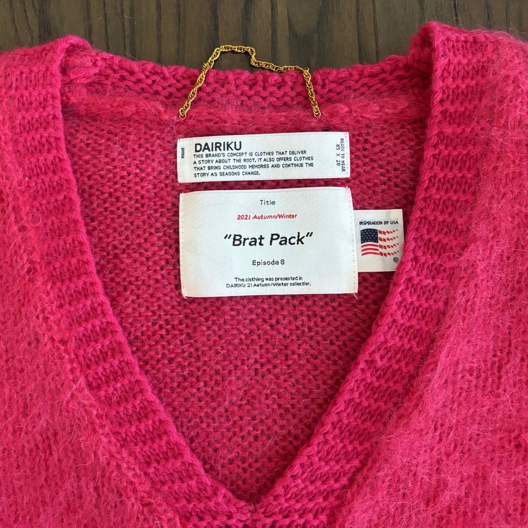 dairiku molly V-neck Mohair Knit pink dairiku molly V-neck Mohair Knit pink