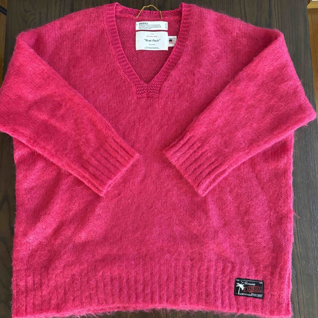dairiku molly V-neck Mohair Knit pink dairiku molly V-neck Mohair Knit pink