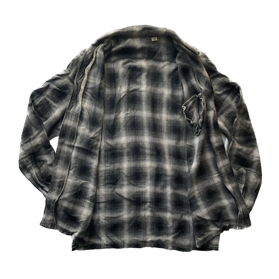 VINTAGE - 【スペシャル】50s オンブレチェックレーヨン開襟 VINTAGE - 【スペシャル】50s オンブレチェックレーヨン開襟