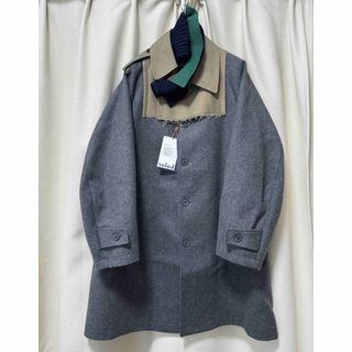 kolor 21AW カシミアウールメルトンドッキングコート サイズ2の kolor 21AW カシミアウールメルトンドッキングコート サイズ2の