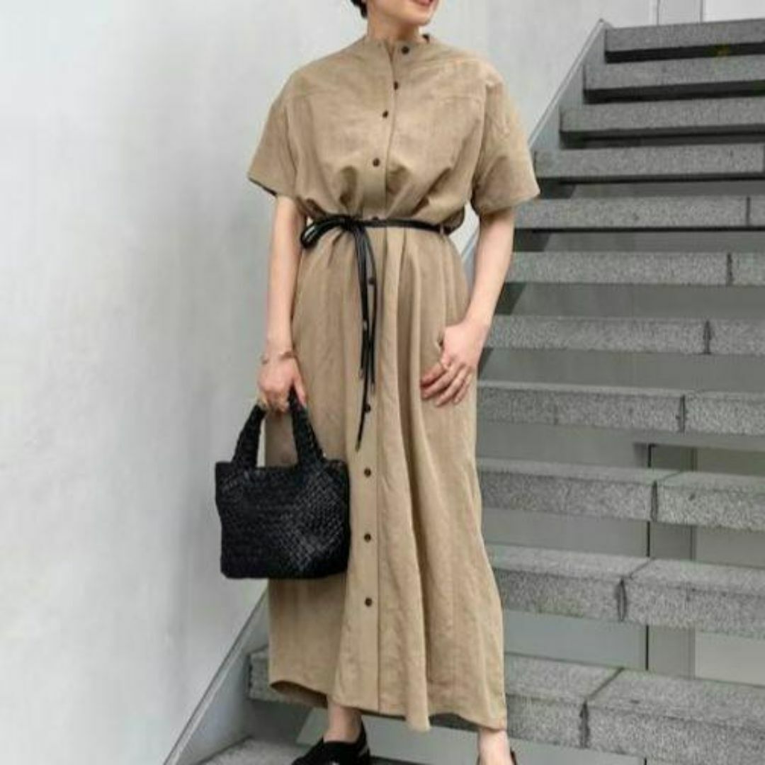 アキラナカ 近年モデル ロング シャツワンピース ベルト りぼん アキラナカ 近年モデル ロング シャツワンピース ベルト りぼん