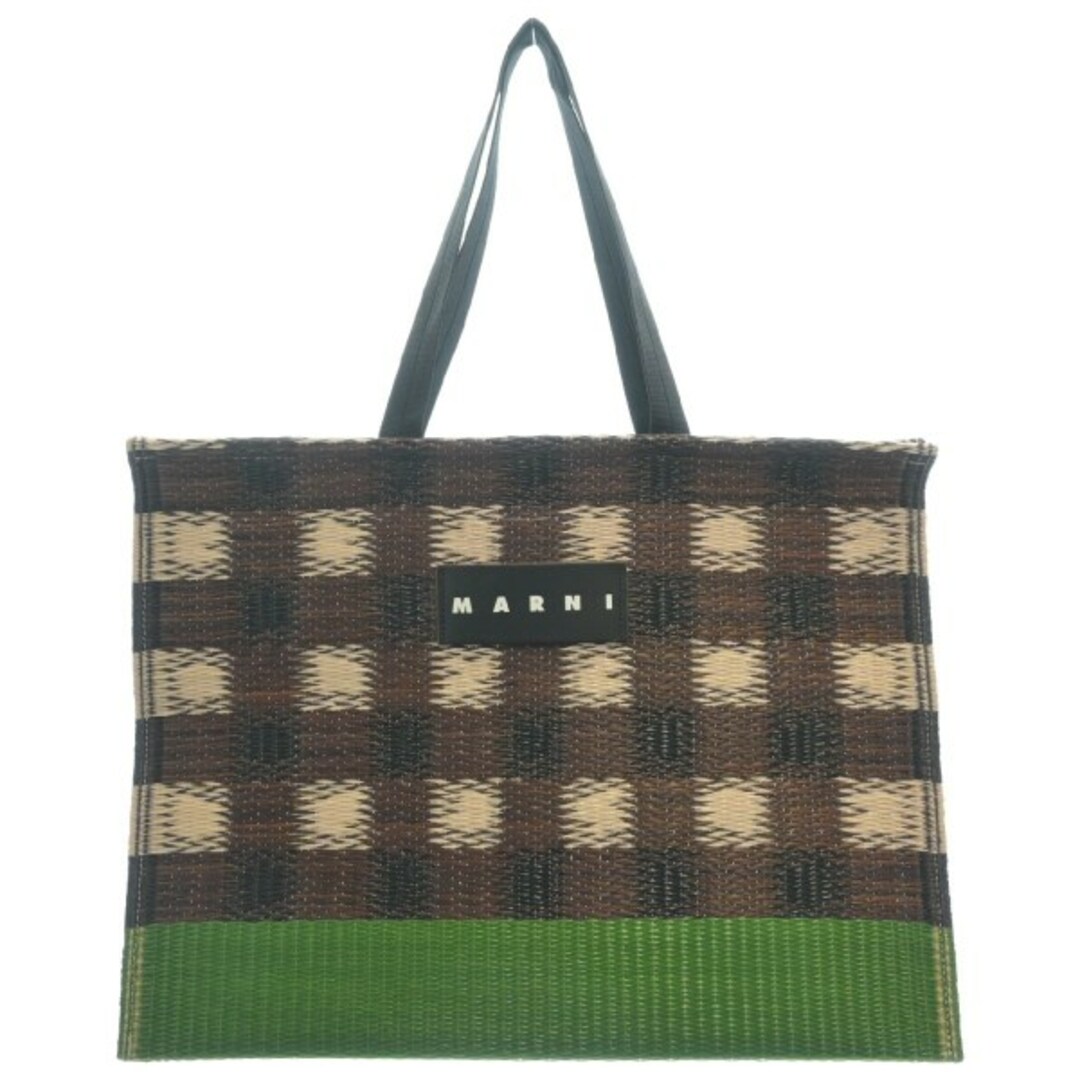 MARNI - MARNI マルニ トートバッグ - 黒x緑xベージュ(総柄 MARNI - MARNI マルニ トートバッグ - 黒x緑xベージュ(総柄