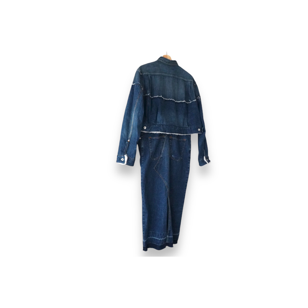 sacai - sacai サカイ ジップアップボアデニム ドレスワンピース sacai - sacai サカイ ジップアップボアデニム ドレスワンピース